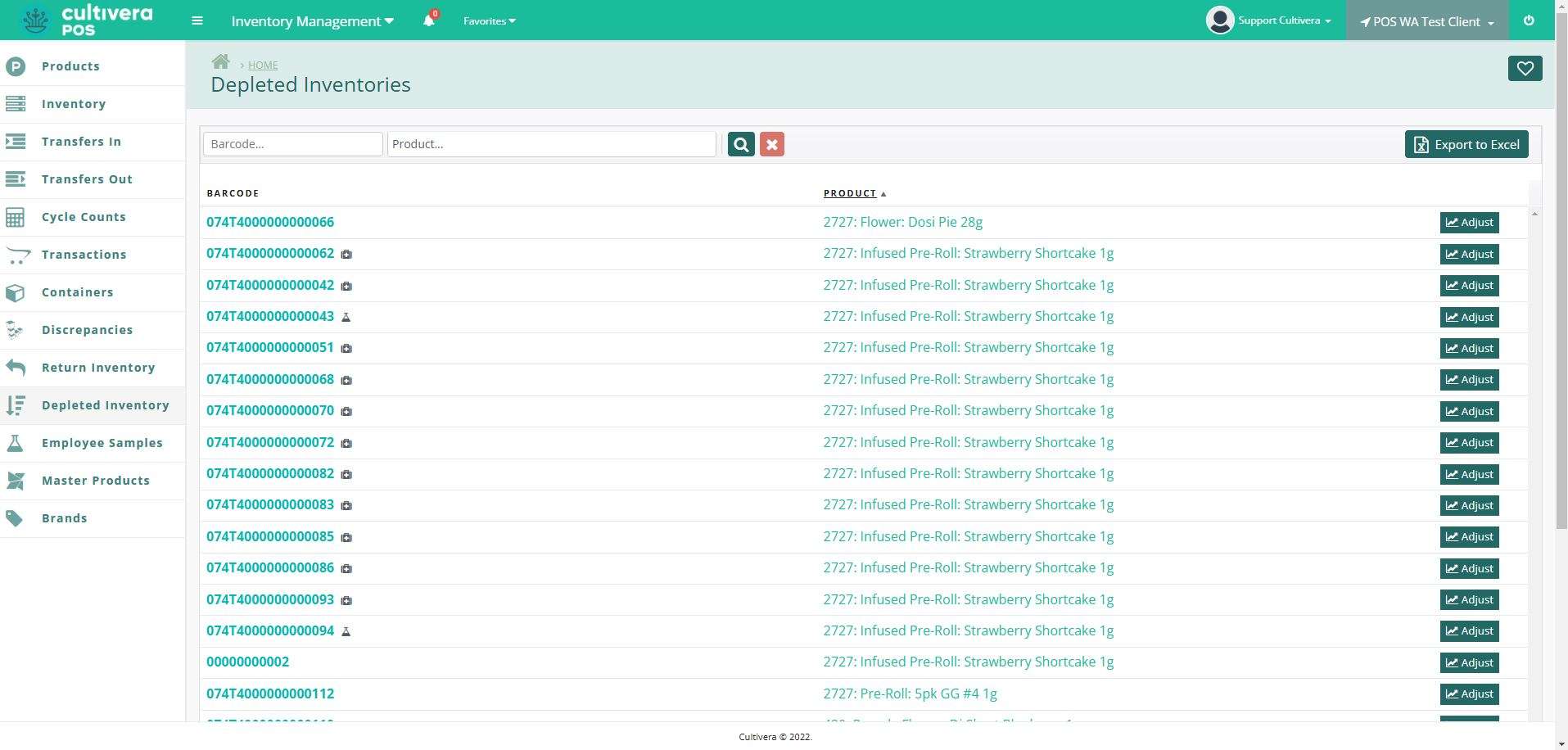 Cultivera POS Back Office – The Inventory Management Module → Depleted ...